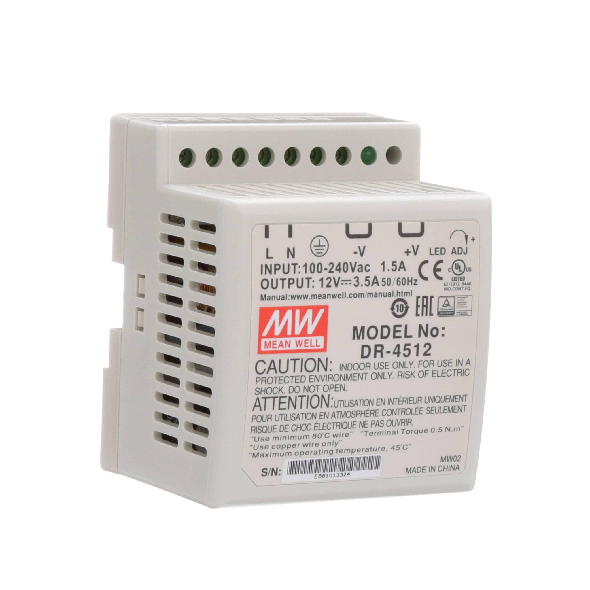 S-120-12 DC 12V-10A Regulated Switching Power Supply (input:AC100~130V ...