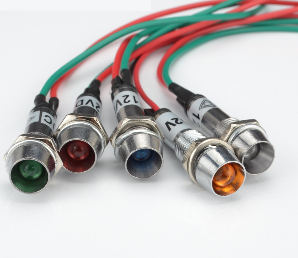 12V Panel 8mm Mounting Red Color Indicator Light – Indication LED ...