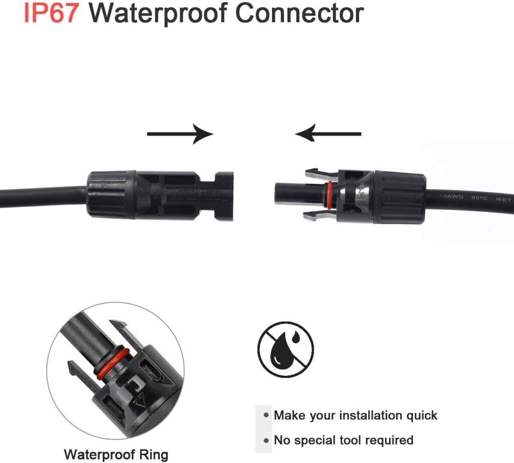 Solar Panel Connector Y Branch Solar Connector 1 to 4, 10 AWG Solar ...