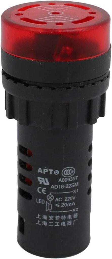 AD16-22SM AC 220V Flash Light LED Active Buzzer Beep Indicator Red – C.B.Electronics