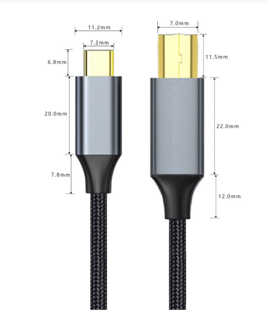 USB C to USB B 2.0 Printer Cable Electronic Organ Cable Type C USB B for Computer Laptop Phone ...