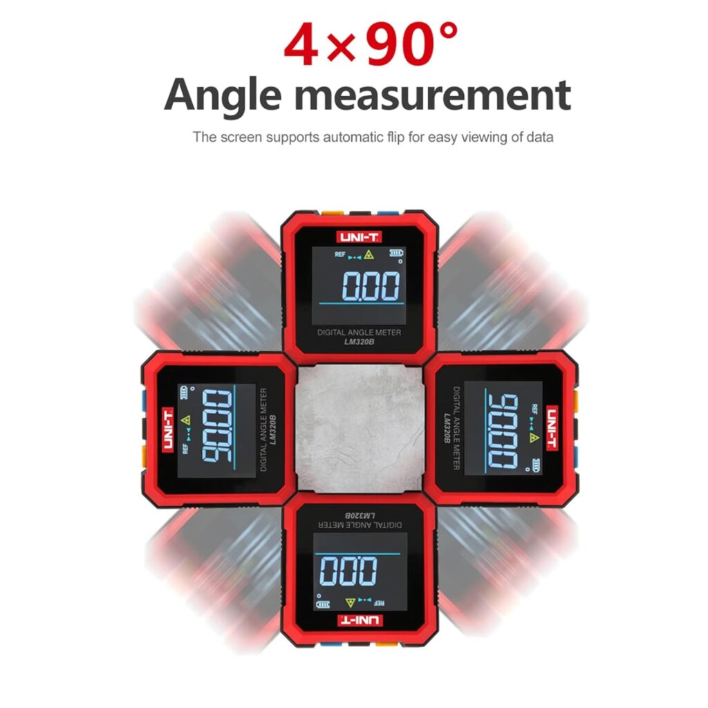 UNI-T Digital Angle Meter Electronic Level and Angle Gauge Digital Inclinometer with Magnetic ...